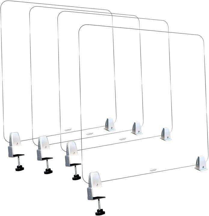Clear See-Through Desk Divider 1 Pack, Office Partition, Sneeze Shield ...