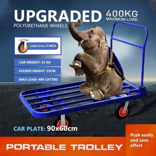 【READY STOCK】 ♔Heavy duty Push cart trolley Hand truck trolley cargo ...