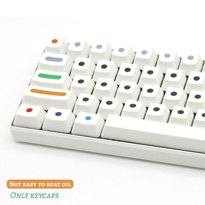 104 Keysset White Colour Dots Keycaps OEM Profile PBT Key Caps For ...