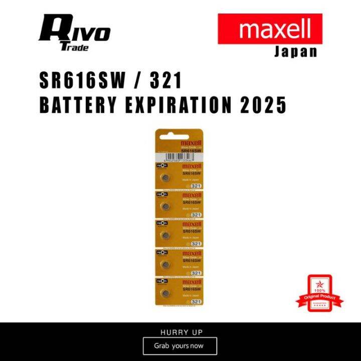 ☜5pc Battery Pack SR616SW 321 Watch Batteries Expirations 2025 MAXELL ...