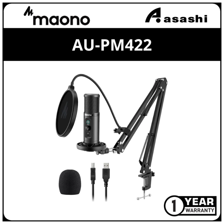 Maono AU-PM422 USB Microphone Zero Latency Monitoring 192KHZ/24BIT with ...