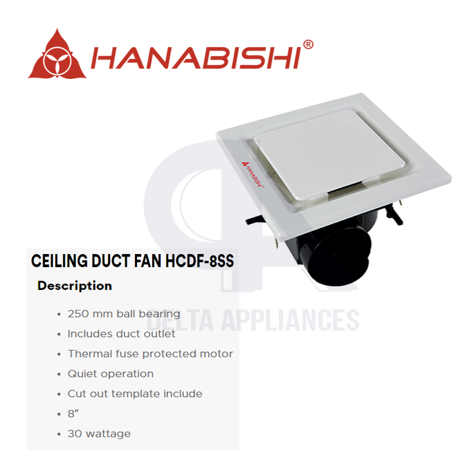 Hanabishi Duct Fan Exhaust Fan Ball Bearing Ceiling Fan Original 1 Year ...