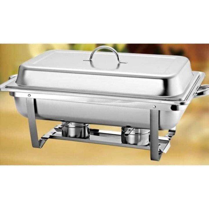 VFM Stainless Steel Single Folding Chafer Rectangular Chafing Dish Set ...