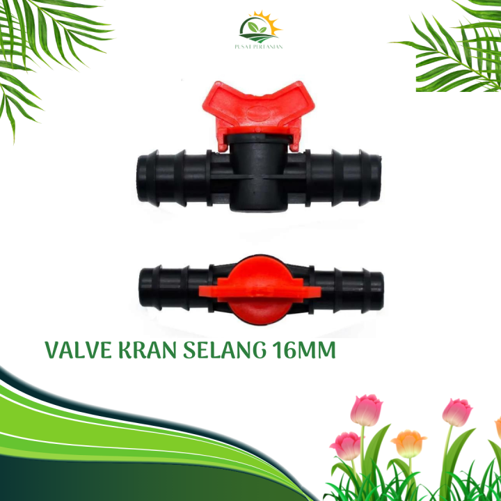 Valve Kran Selang 16mm Konektor Stop Kran Keran Connector Barb Valve