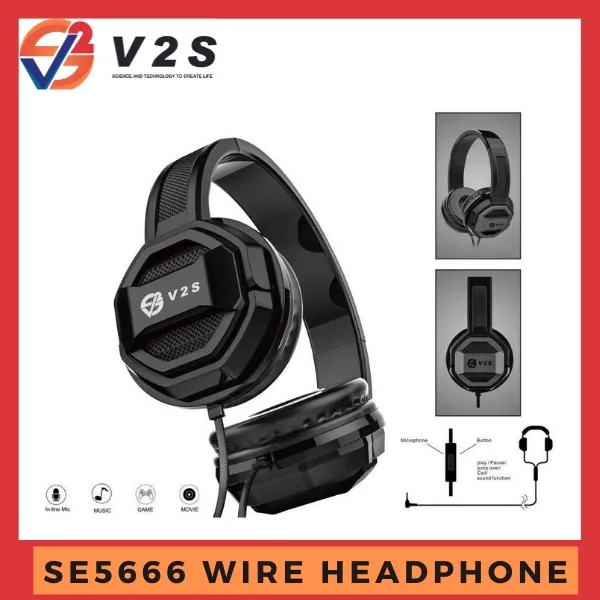 V2s Se5666 Headphone Stereo Hifi Wired Headset | Lazada PH