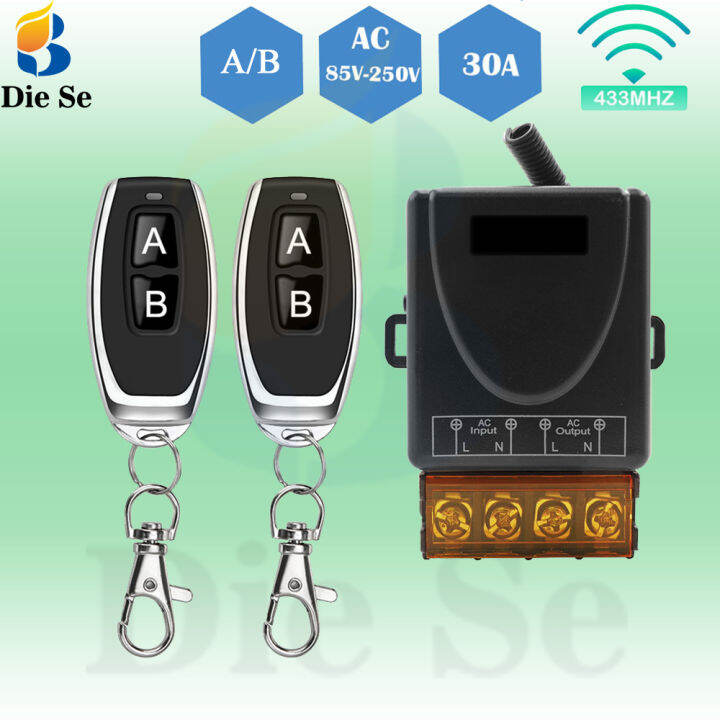 Diese RF 433Mhz AC 110V 210V 220V 230V 1Ch 30A high power Reiver Relay ...