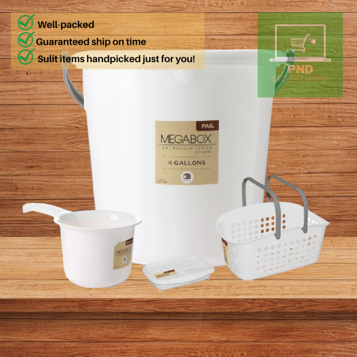 Megabox Bathroom Pang-ligo Collection (4 Gal. Timba, Tabo, Sabunan, at ...