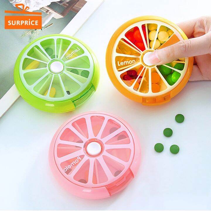 Kotak Obat Bulat Buah / Tempat Obat / Tempat Obat Harian / Kotak Obat ...