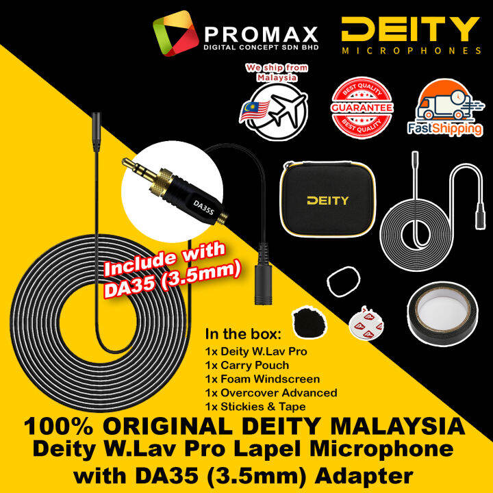 Deity Microphones W.Lav Pro Omnidirectional Lavalier Mic & DA35 ...