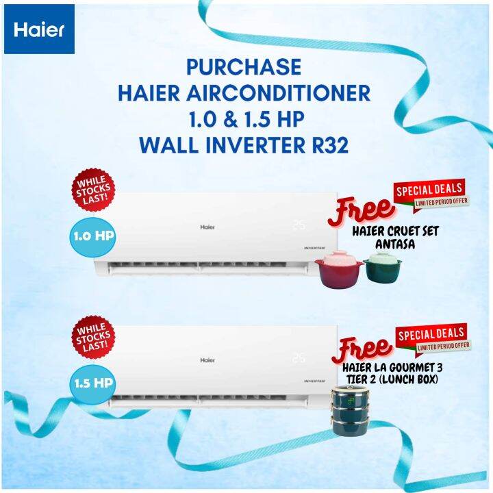 HAIER Air Conditioner R32 INVERTER HSU-VQA SERIES SMART CLEAN 1.0 HP ...