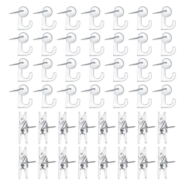 Push Pin Hook Clear Thumb Tack,Push Pins Hook with Clear Push Pin Clips ...