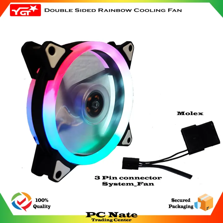 YGT Rainbow Double Sided Cooling Fan 120mm | Lazada PH