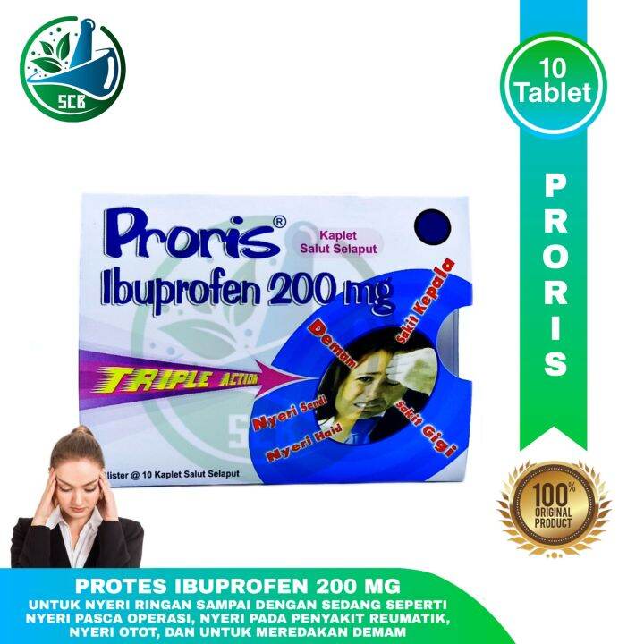 Proris Ibuprofen 200mg Triple Action 10 Kaplet | Lazada Indonesia