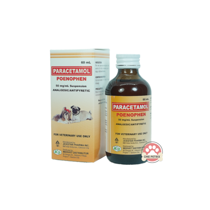 Poenophen (Paracetalmol) Analgesic / Antipyretic Syrup for Pets 60ML ...