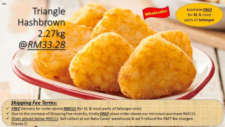 PROMO! Hashbrown Triangle 2.27kg (Kuala Lumpur & most parts of Selangor ...