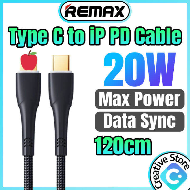 Remax PD Cable Type C to iP 20W Fast Charge Cable Fast Charging Cable ...