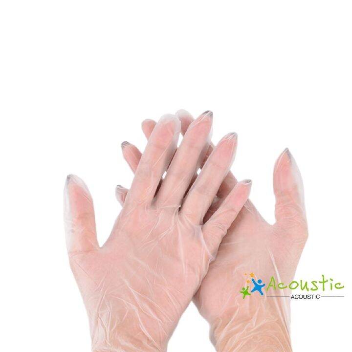 Food Grade PVC Disposable Gloves Transparent Catering Baking Housework ...