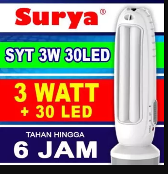 Lampu Emergency LED Surya SYT 3W plus 30 SMD LED BESAR Bisa Dicas ...