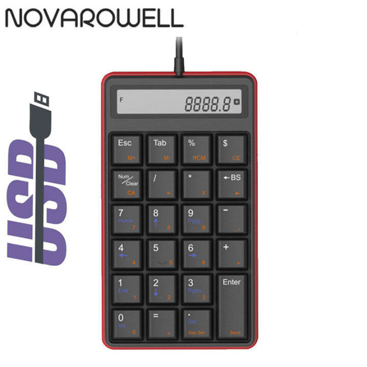 Numeric keypad Keyboard Electronic Calculator Wired with LCD Screen Portable Numpad For Laptop ...