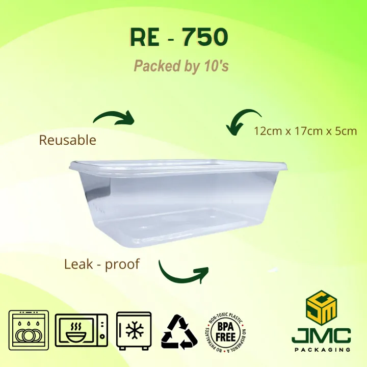 Microwavable Container (CLEAR) RE750 10pcs/pack | Lazada PH