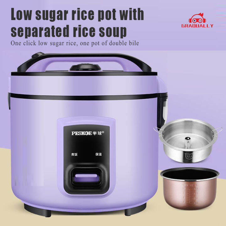 Low sugar Rice Cooker,Small Rice Cooker,Nonstick InnerPot,24Hours ...