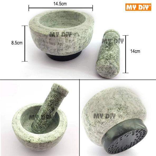 MYDIYHOMEDEPOT - RAYACO Natural Granite Stone Mortar & Pestle 14.5cm ...