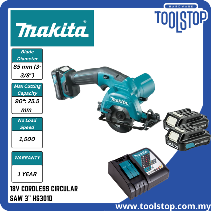 MAKITA 18V CORDLESS CIRCULAR SAW 3" HS301D | Lazada