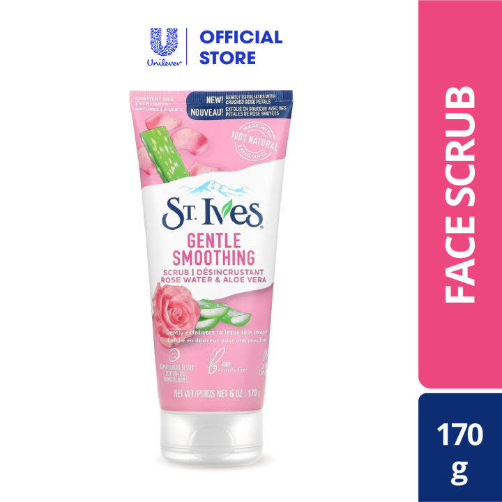 St Ives Gentle Smoothing Rose Water And Aloe Vera Scrub For Smooth Skin