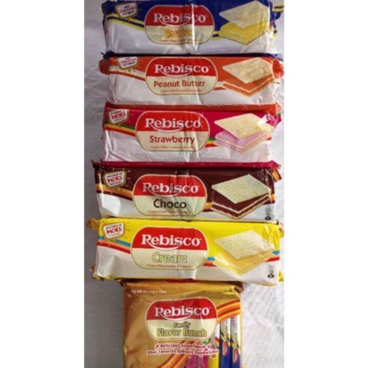 Rebisco Sandwich Choco/Cream/Strawberry/Peanut Butter/Butter/Flavor ...