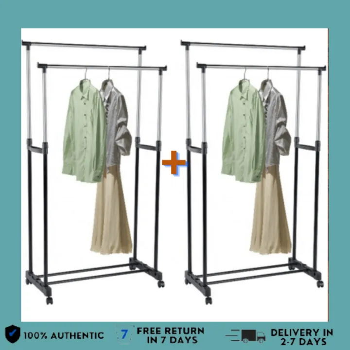 Buy 1 Take 1 Double Pole Clothes Rack/Double Pole Clothes Hanger/Double ...