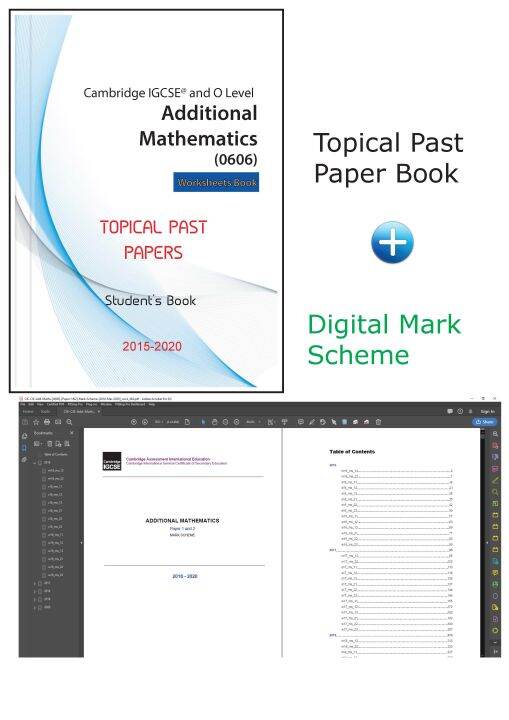 Cambridge IGCSE Additional Mathematics (0606)-Topical Past Papers [Paper 1 and 2]-Student's Book ...