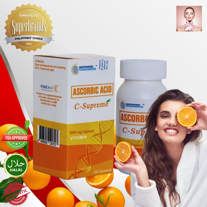 Ascorbic Acid C - Supreme Vitamin C 500mg Capsule (60 Capsules) | Lazada PH