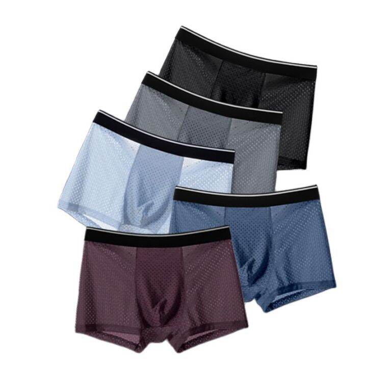 【1 2 Pieces】ice Silk Men Underwear Cool Breathable Comfortable Sport