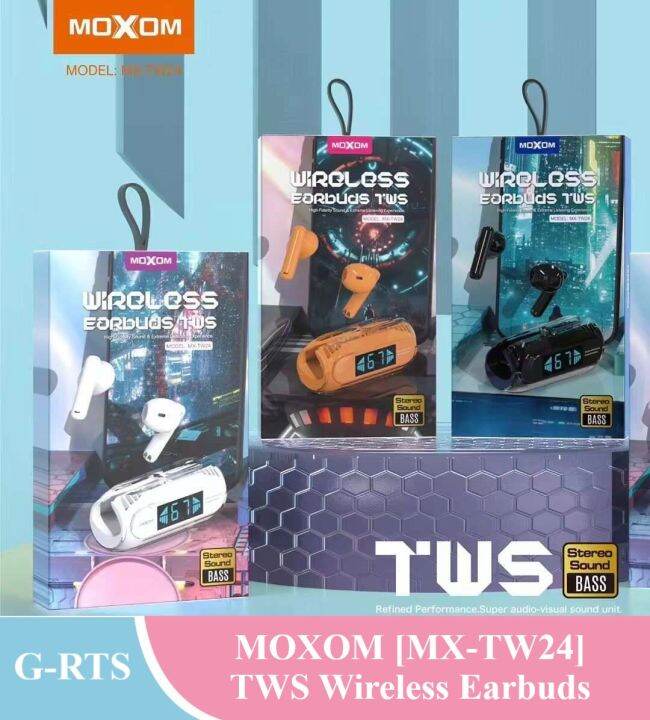MOXOM [MX-TW24] TWS Stereo Sound Bass Wireless Bluetooth Earbuds | Lazada