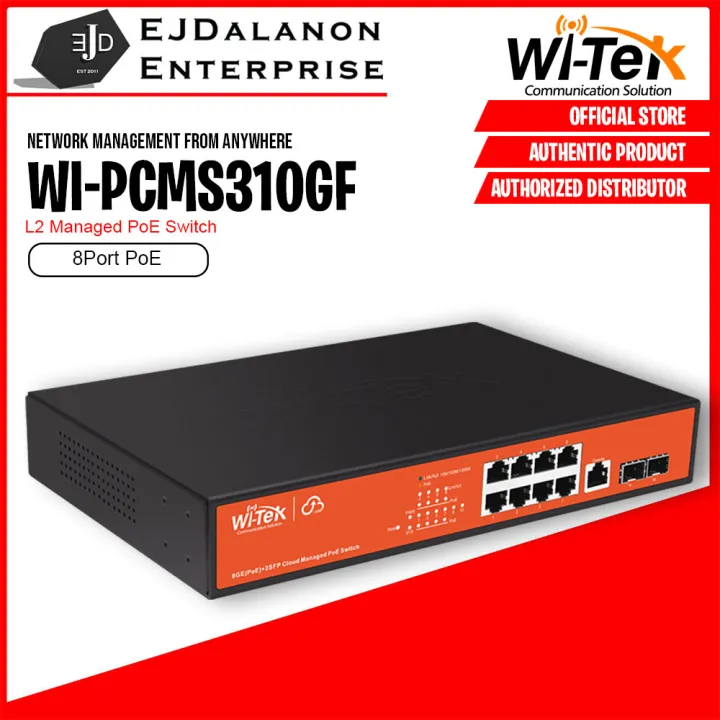 Wi-Tek WI-PCMS310GF | L2 Managed PoE Switch with 8Port PoE | Sale | EJDalanon Enterprise | Lazada PH