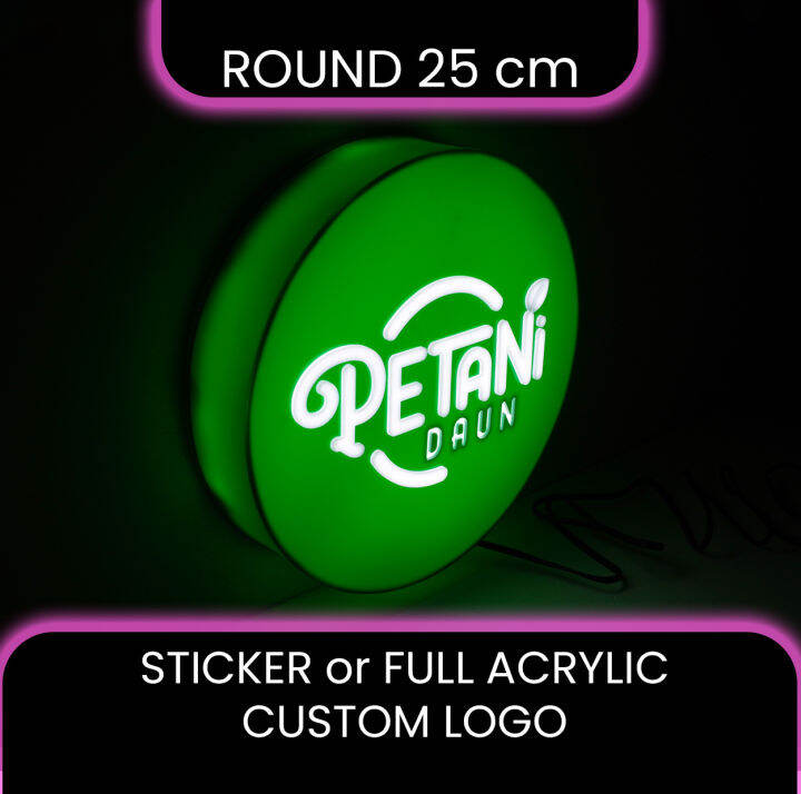 Neon Box Bulat Ukuran 25cm Gambar Custom | Lazada Indonesia