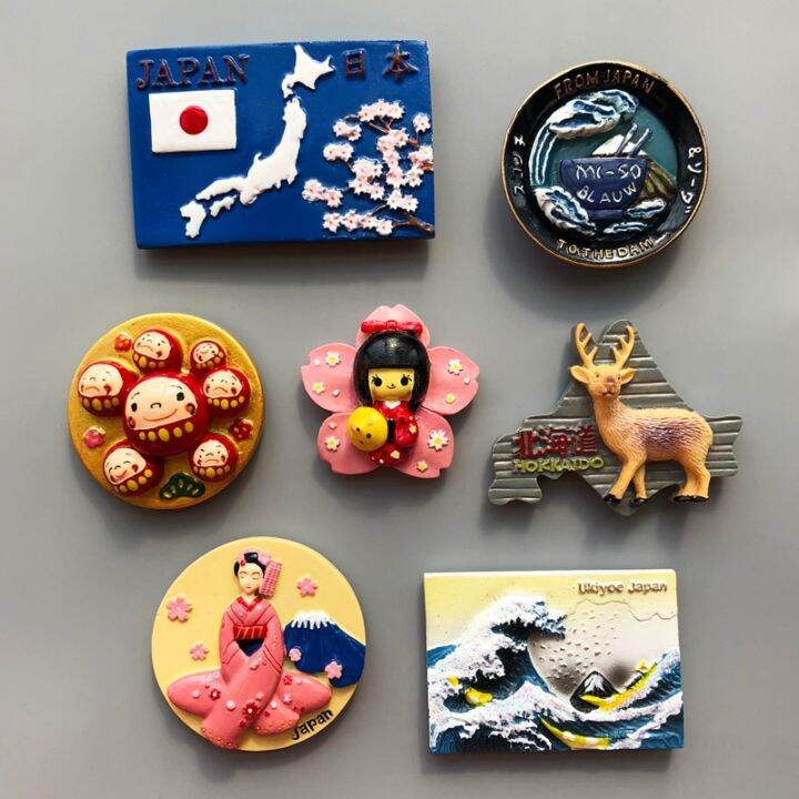 Japan Tokyo Souvenirs Mount Fuji Round Dharma Faust Dam Blau Magnetic ...