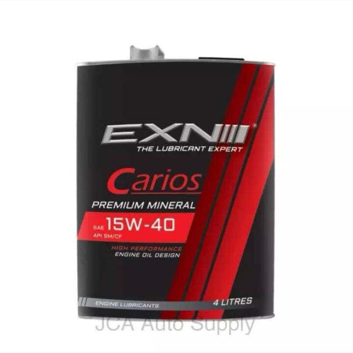 EXN ENGINE OIL CARIOS SAE 15W40 MINERAL API SM/CF ENGINE OIL 4L | Lazada