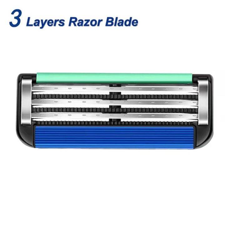 anjie55 Men's shaver Manual Safty Razor Blades 3 Layers Stainless Steel ...