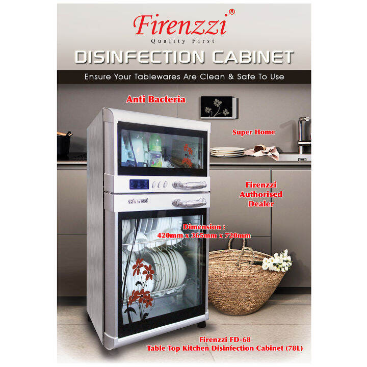 Firenzzi Disinfection Cabinet FD-68 Table Top Disinfection Cabinet for ...
