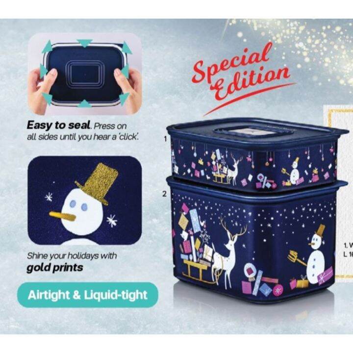 Tupperware Winter Joy Baseline Set / Winter Fantasy Set (2) 500ml / 1 ...