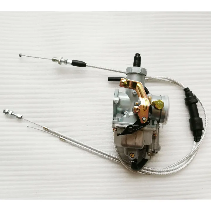 Motorcycle PZ30 30Mm Carburetor Accelerating Pump Cable Choke Carb + Dual Throttle Cable Kit ATV ...
