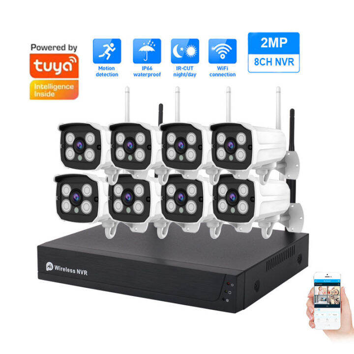 ชุดกล้องวงจรปิดอัจฉริยะ NVR สำหรับบ้าน Tuya ปลั๊กแอนด์เพลย์ชุดกล้องวงจร ...