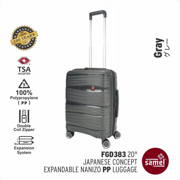SAMEL 20" FGD 383 JAPANESES CONCEPT EXPANDABLE ANTI THEFT ZIPPER PP ...