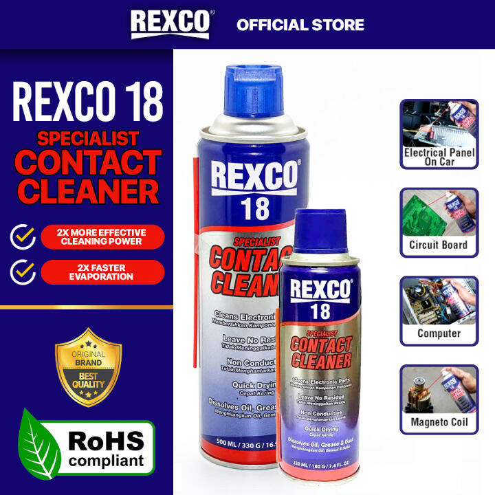 REXCO 18 Specialist Contact Cleaner Lubricant Pembersih Elektrik dan ...