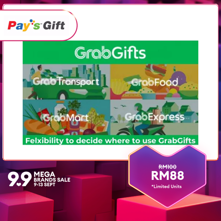GrabGifts (Platform-Wide) RM100 cash e-Voucher- 30 days validity | Lazada