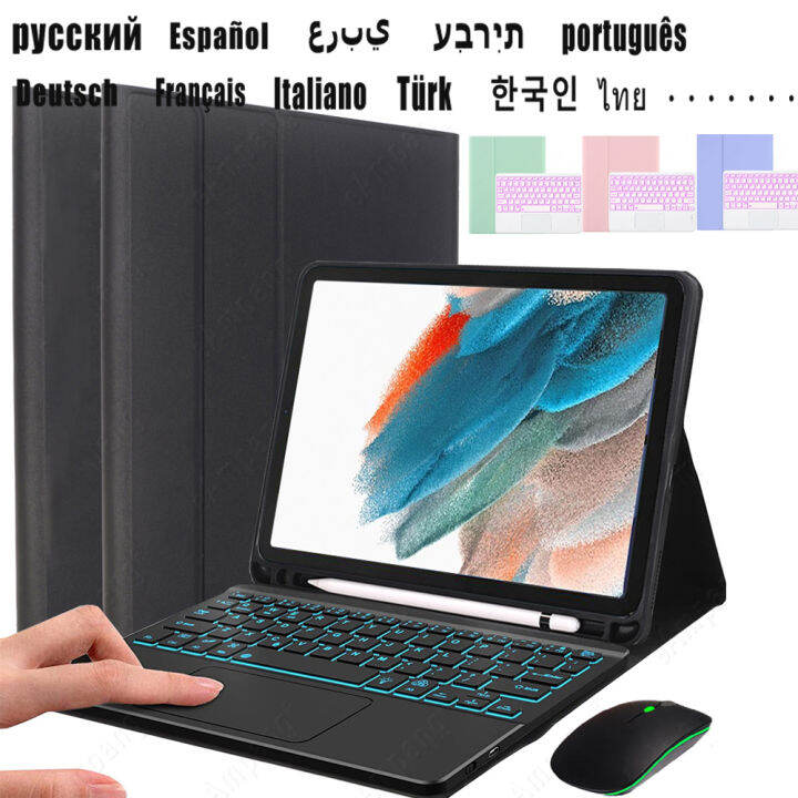 คีย์บอร์ดสำหรับ Samsung Galaxy Tab S7 S8 Plus S7 FE 12.4 S6 Lite Tab A8 ...