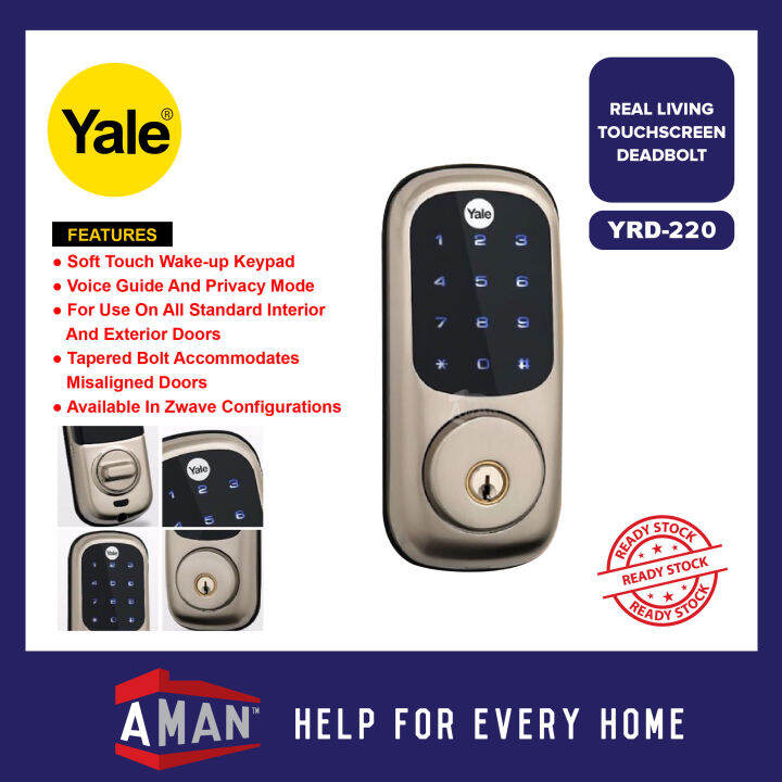 YALE Z Wave Real Living Touch Screen Deadbolt With Key Mobile Phone ...