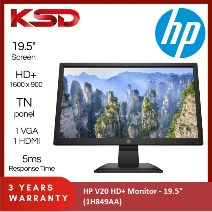HP V20 HD Monitor (19.5" HD+/1600 x 900/TN Panel/HDMI/VGA) | Lazada