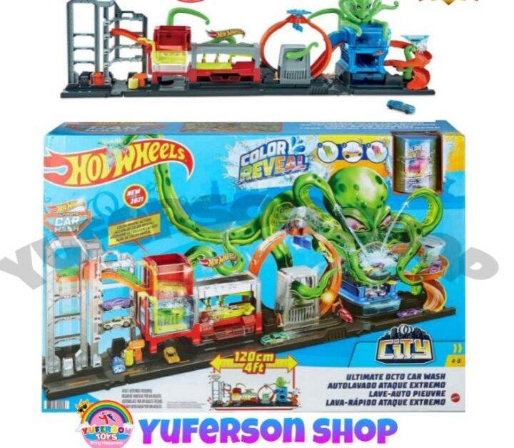 Hot Wheels Hotwheels Ultimate Octo Car Wash with No-Spill Water GTT96 ...
